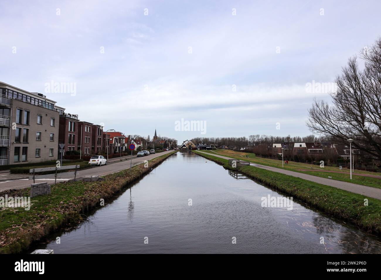 Ring canal of the Zuidplaspolder reclaimed land in Nieuwerkerk aan den IJssel the Netherlands ...