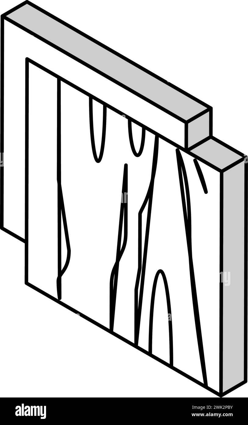 wooden insulation layer isometric icon vector illustration Stock Vector ...