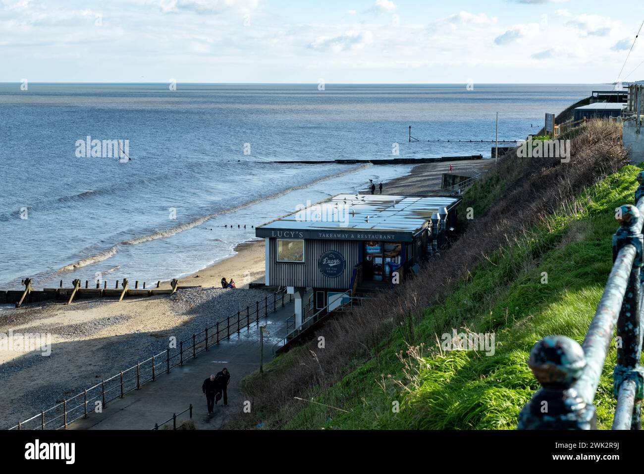 A view over Mundesley beach on the North Norfolk coast. Captured from ...