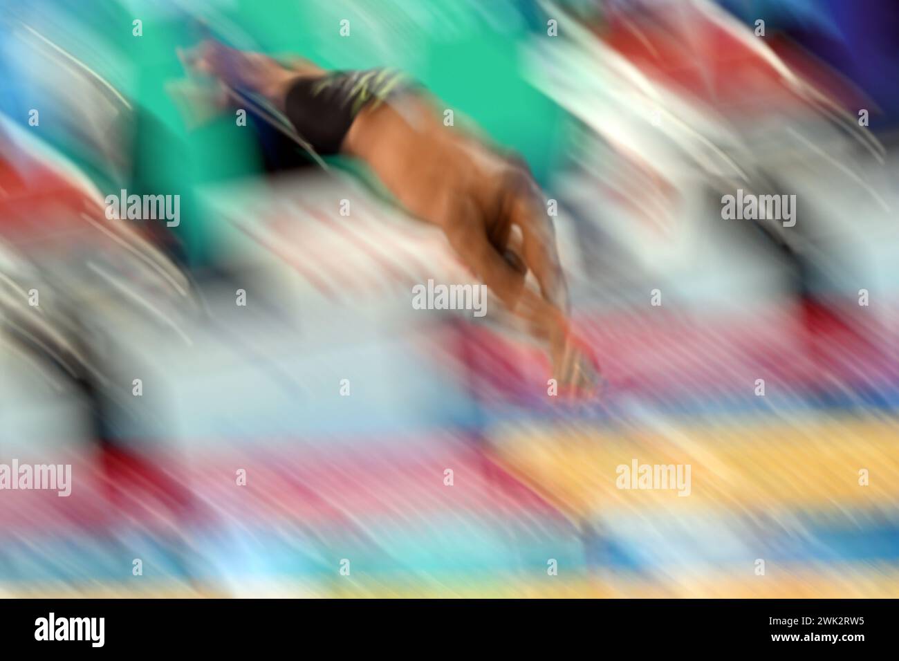 Doha, Qat. 18th Feb, 2024. Swimmer's start at World Aquatics ...
