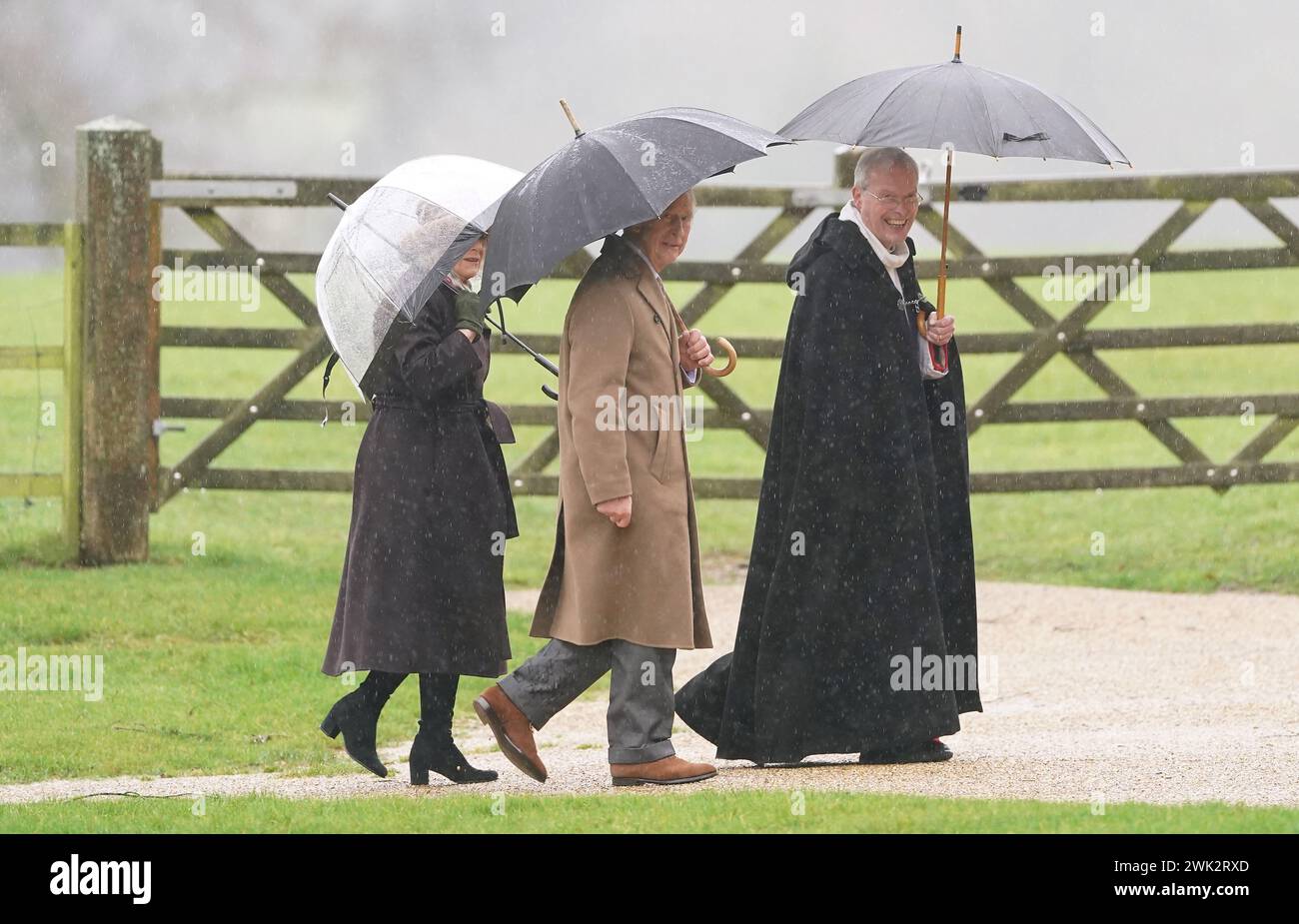 King Charles III and Queen Camilla attend a Sunday church service at St ...