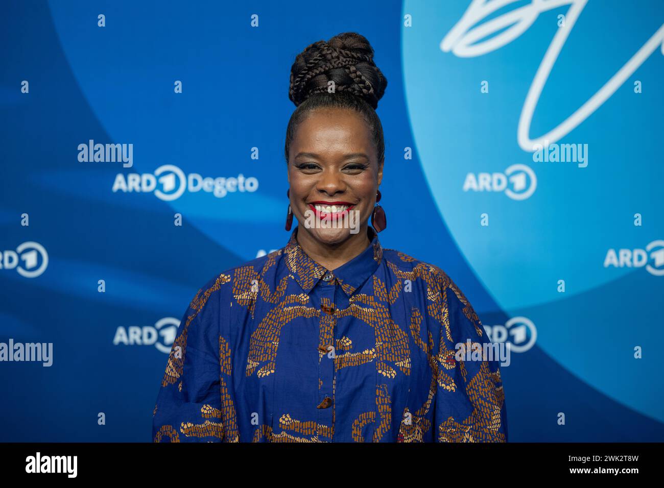 16 February 2024, Berlin: Denise M? Baye comes to the ARD Blue Hour ...