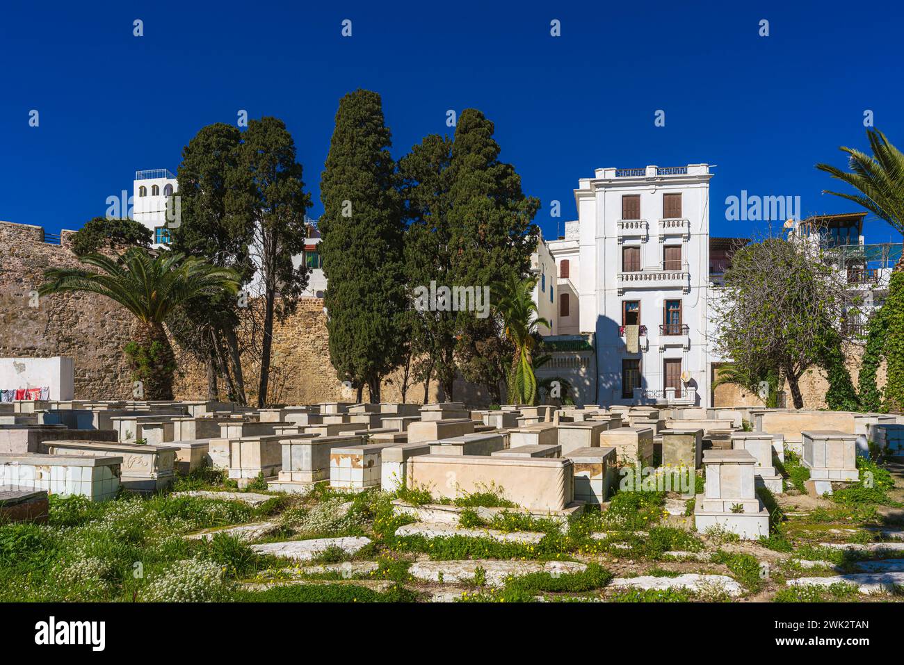 Tangier, Morocco. January 23, 2024. Old Jewish tombs in the Jewish ...