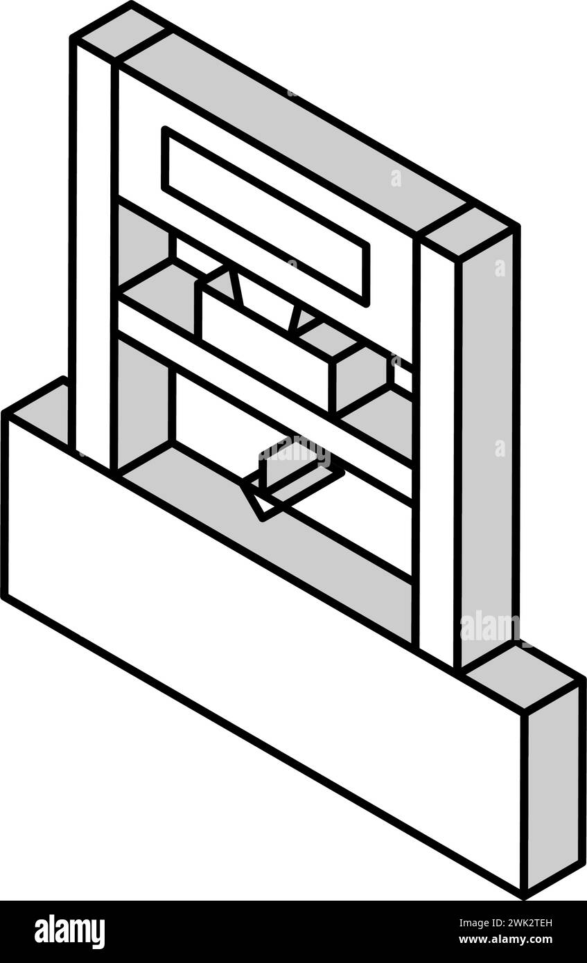 pressing machine isometric icon vector illustration Stock Vector Image ...