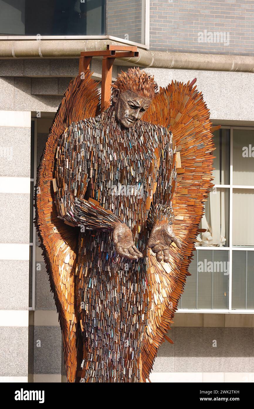 The Knife Angel residing outside the Royal Armouries at Leeds Dock in ...