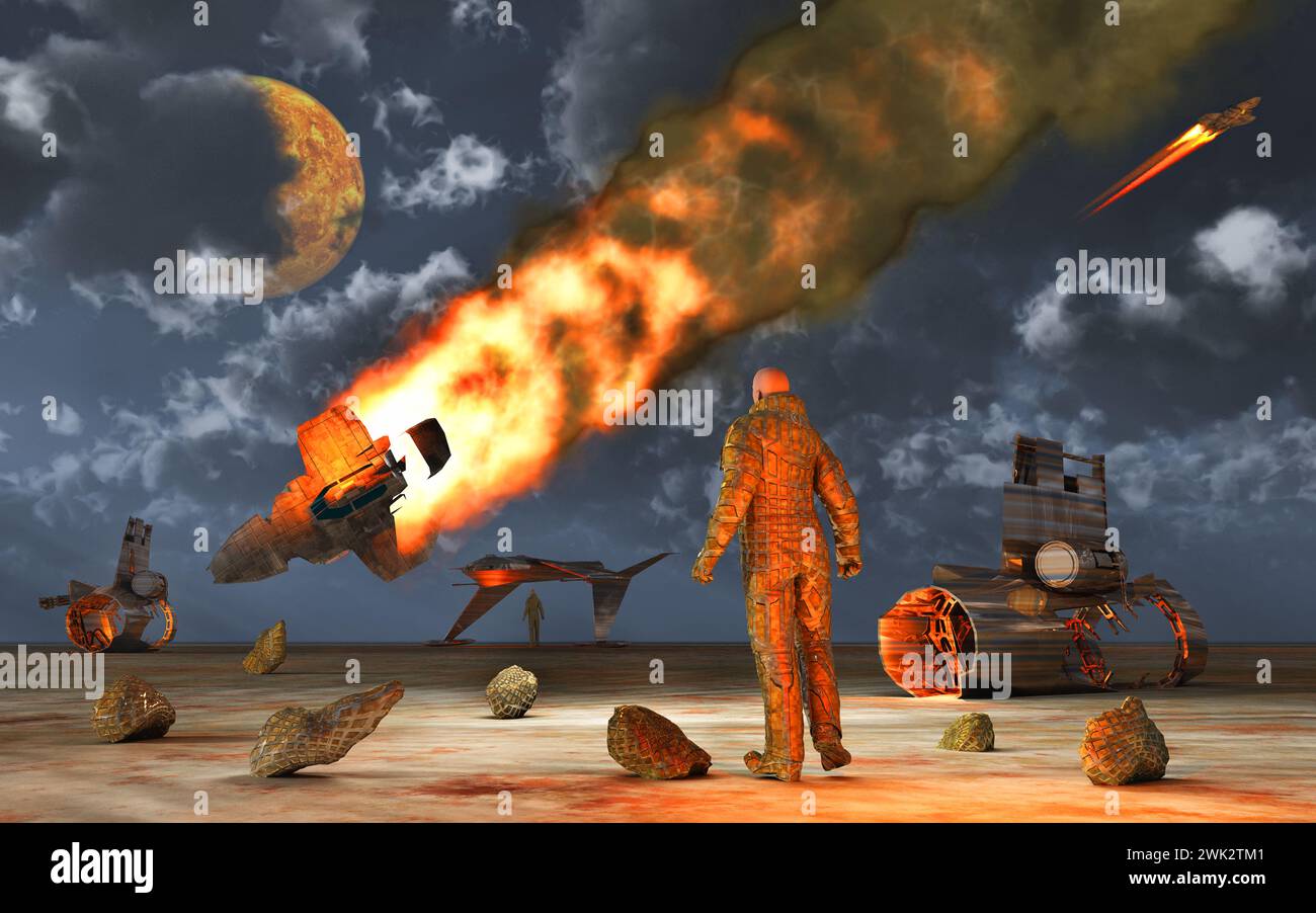 Futuristic spaceship exploding hi-res stock photography and images - Alamy