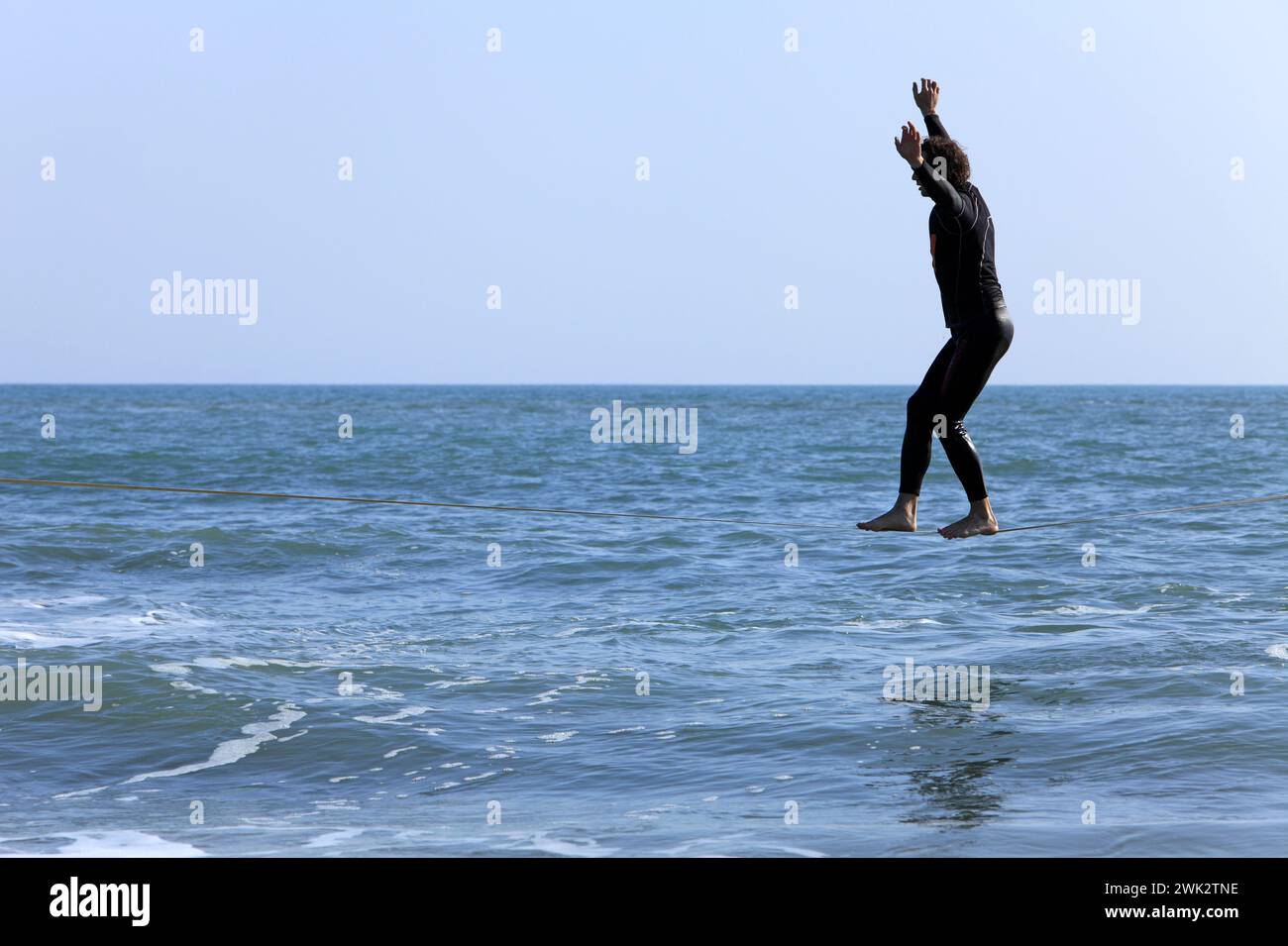 Waterline in Frontignan Beach. Frontignan, Occitanie, France Stock ...