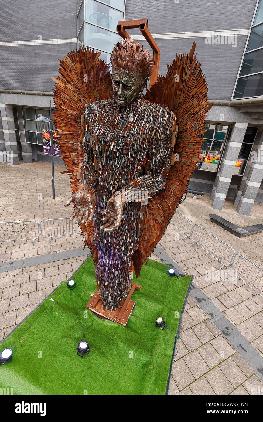 The Knife Angel residing outside the Royal Armouries at Leeds Dock in ...