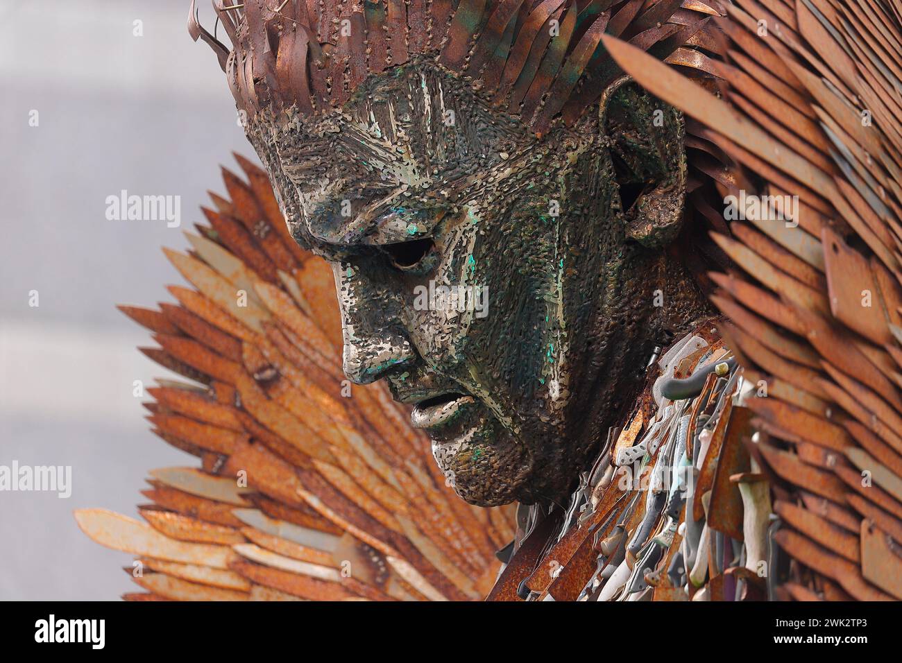 The Knife Angel residing outside the Royal Armouries at Leeds Dock in ...