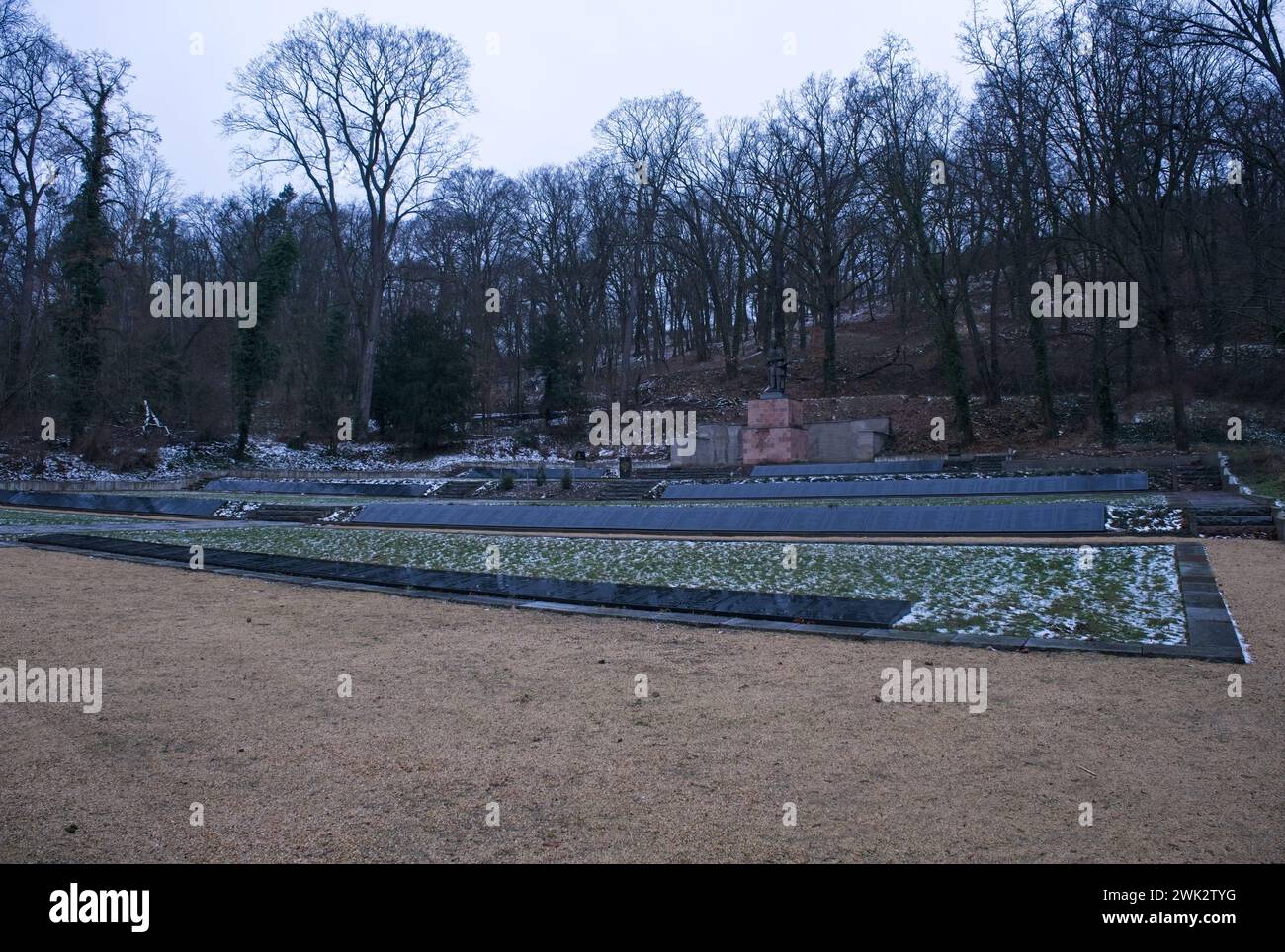 Bad Freienwalde, Germany - Jan 13, 2024: This war cemetery contains the ...