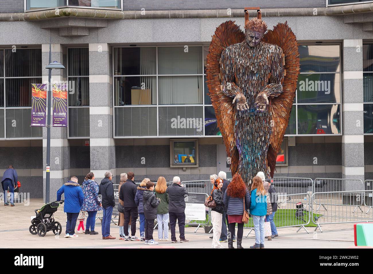 The Knife Angel residing outside the Royal Armouries at Leeds Dock in ...