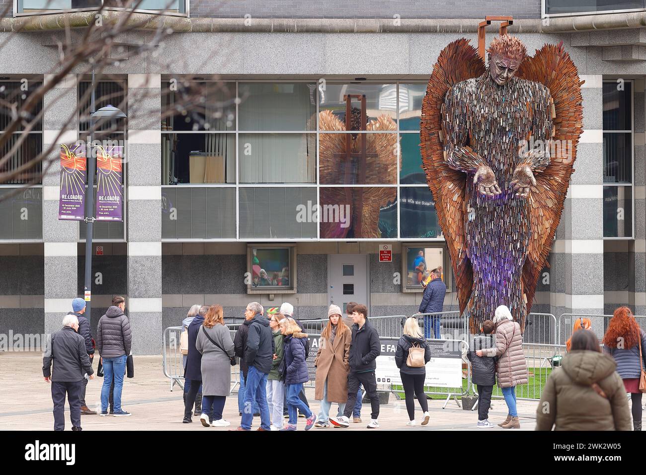 The Knife Angel residing outside the Royal Armouries at Leeds Dock in ...