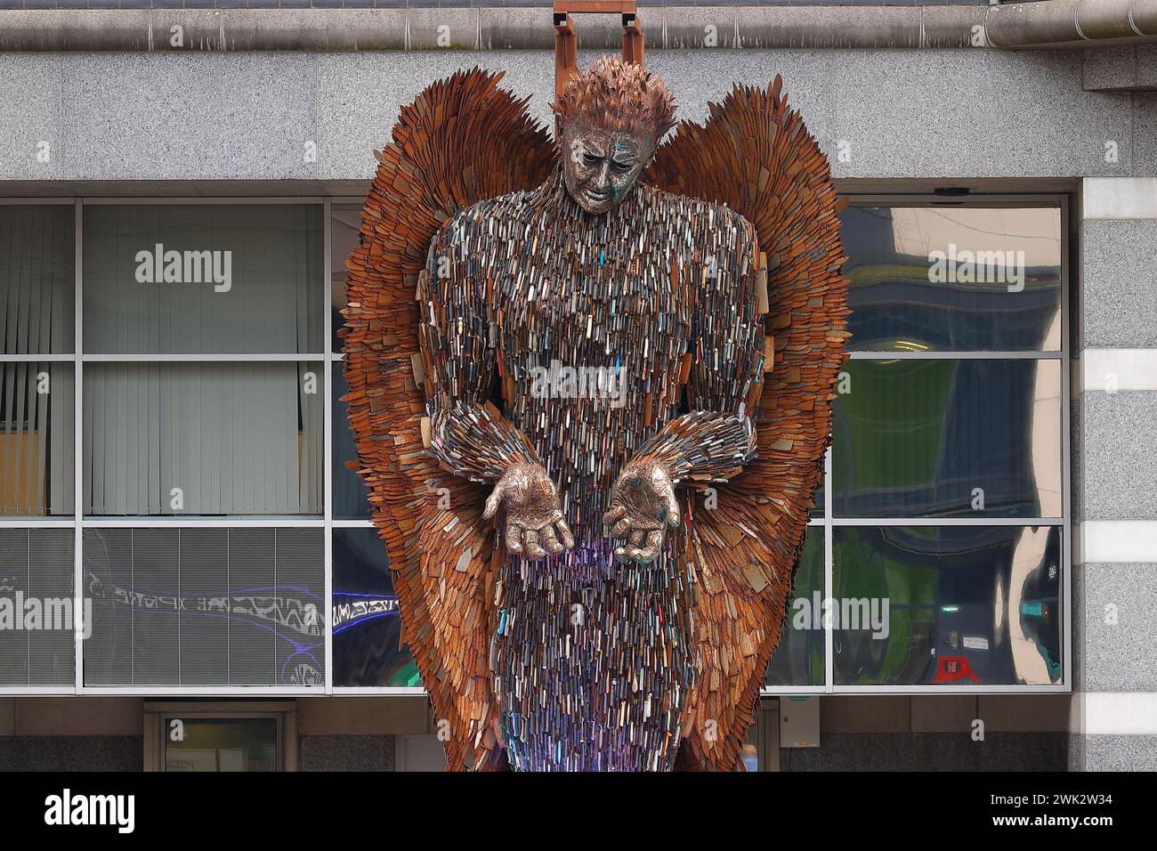 The Knife Angel residing outside the Royal Armouries at Leeds Dock in ...