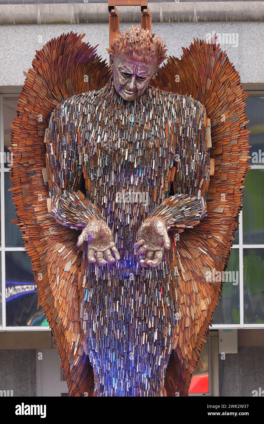 The Knife Angel residing outside the Royal Armouries at Leeds Dock in ...