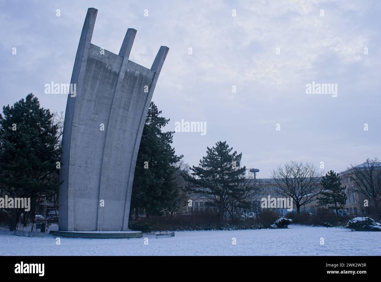 Berlin, Germany - Jan 18, 2024: Large trifurcated arch memorial ...