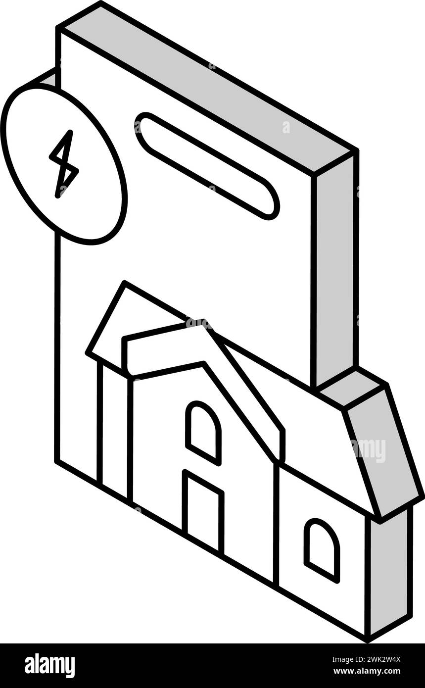 house electricity contract isometric icon vector illustration Stock ...