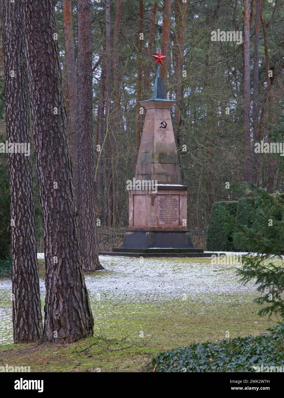 Stahnsdorf, Germany - Jan 22, 2024: This Red Army war cemetery contains ...