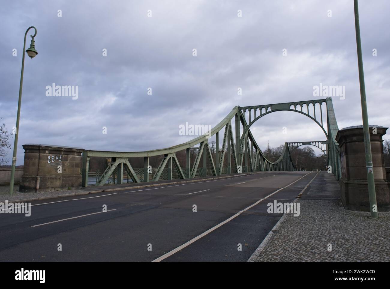 Potsdam, Germany - Jan 23, 2024: Glienicke Bridge. The bridge of spies ...