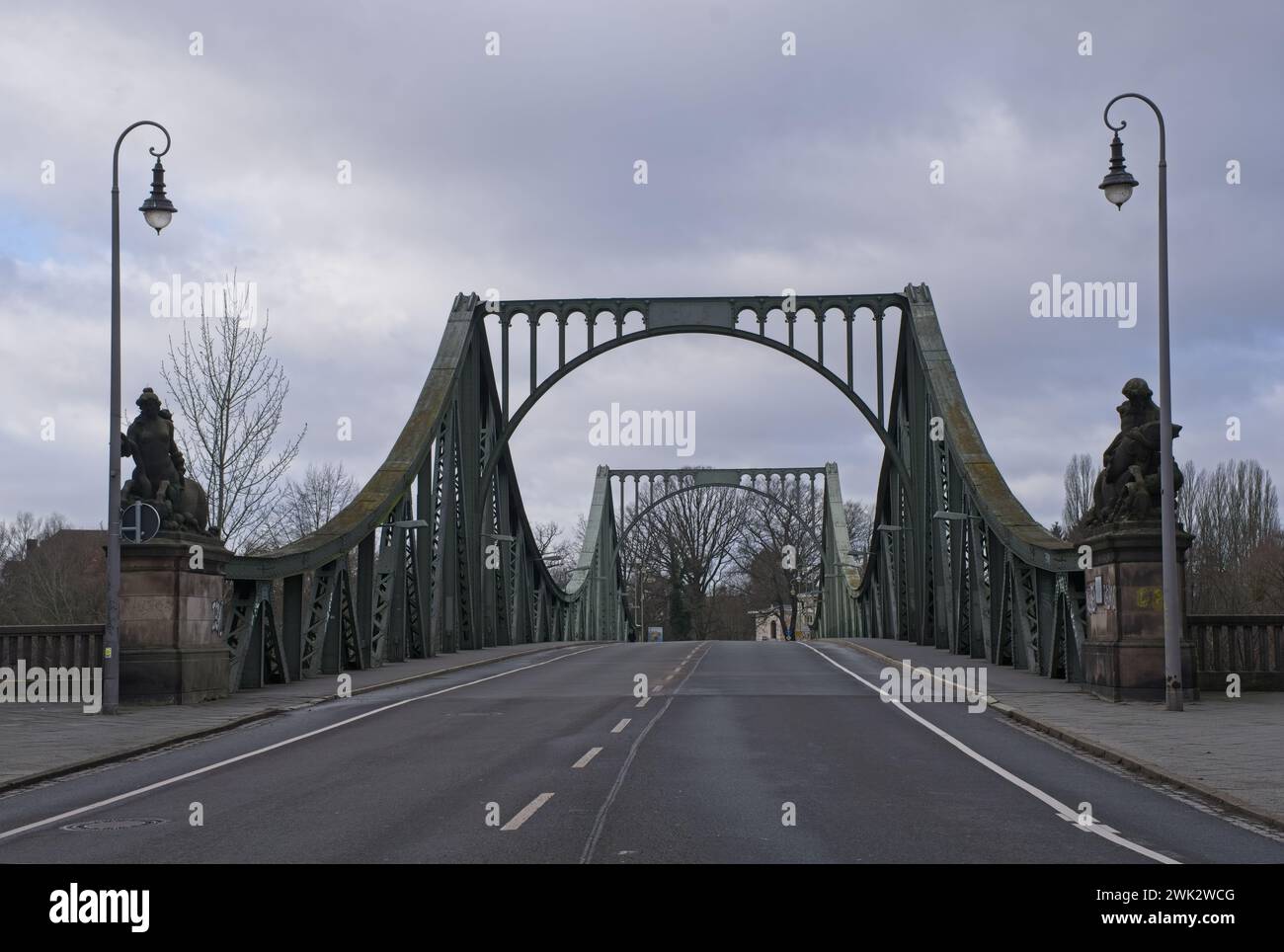 Potsdam, Germany - Jan 23, 2024: Glienicke Bridge. The bridge of spies ...