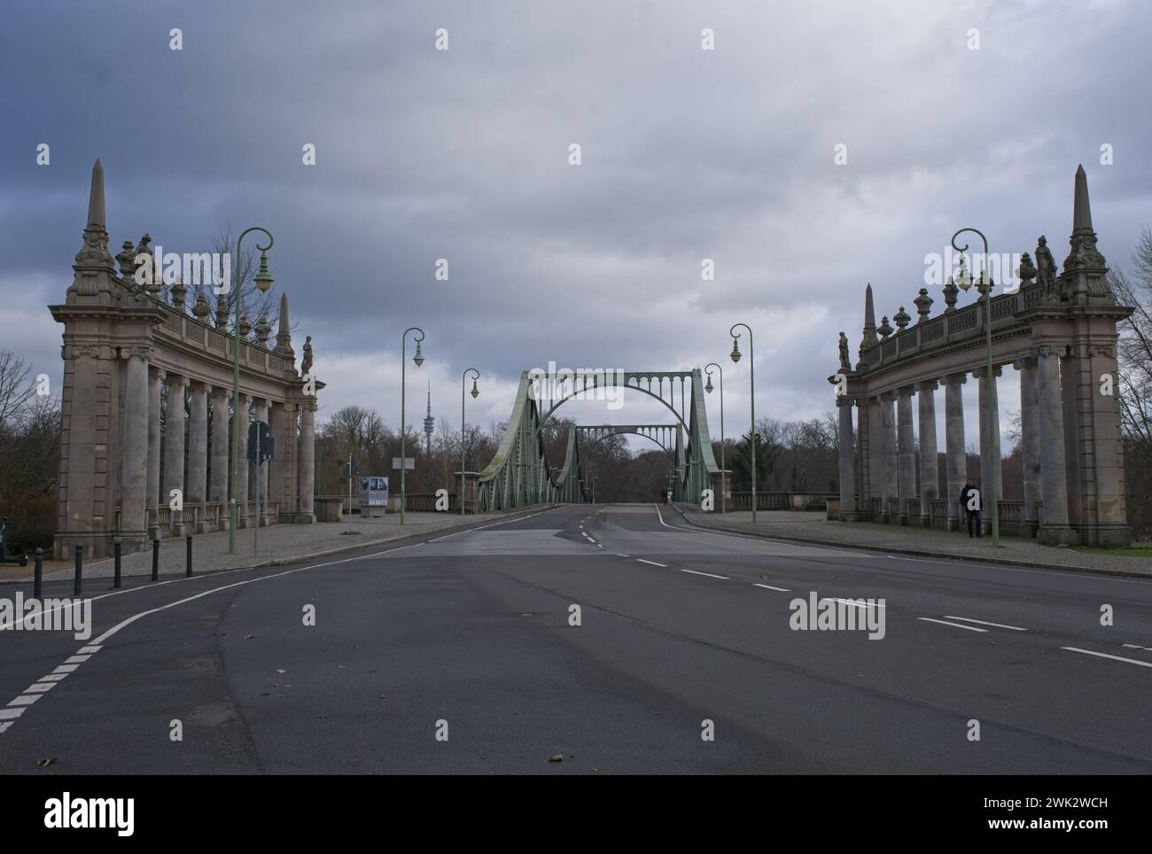 Potsdam, Germany - Jan 23, 2024: Glienicke Bridge. The bridge of spies ...