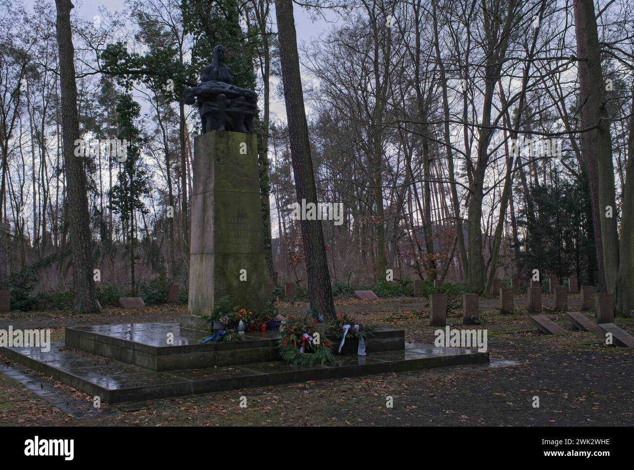 Cottbus, Germany - Jan 24, 2024: This Red Army war cemetery contains ...