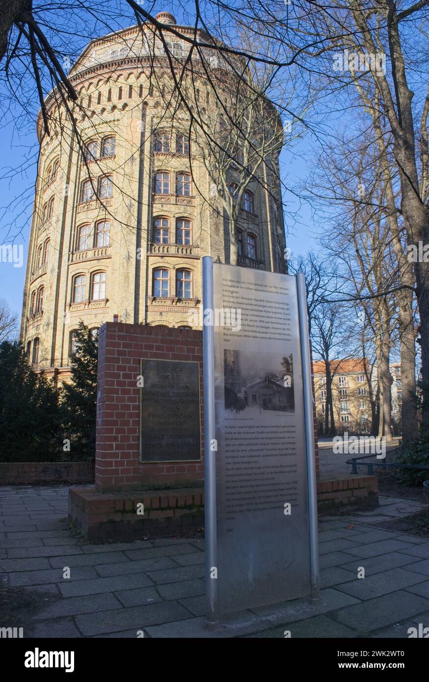 Berlin, Germany - Jan 28, 2024: Water Tower Prenzlauer Berg was used by ...