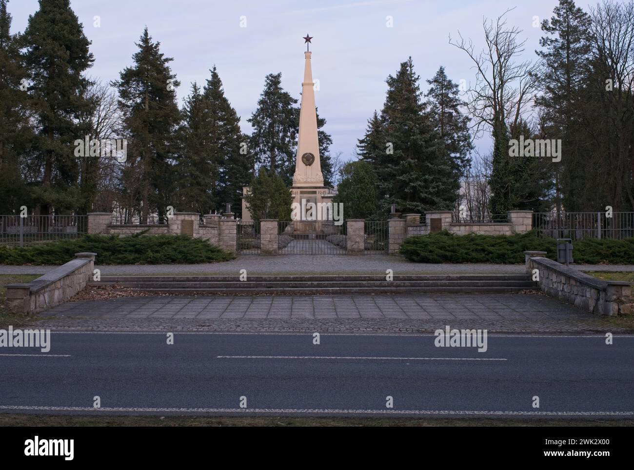 Baruth, Germany - Jan 29, 2024: This Red Army war cemetery contains the ...