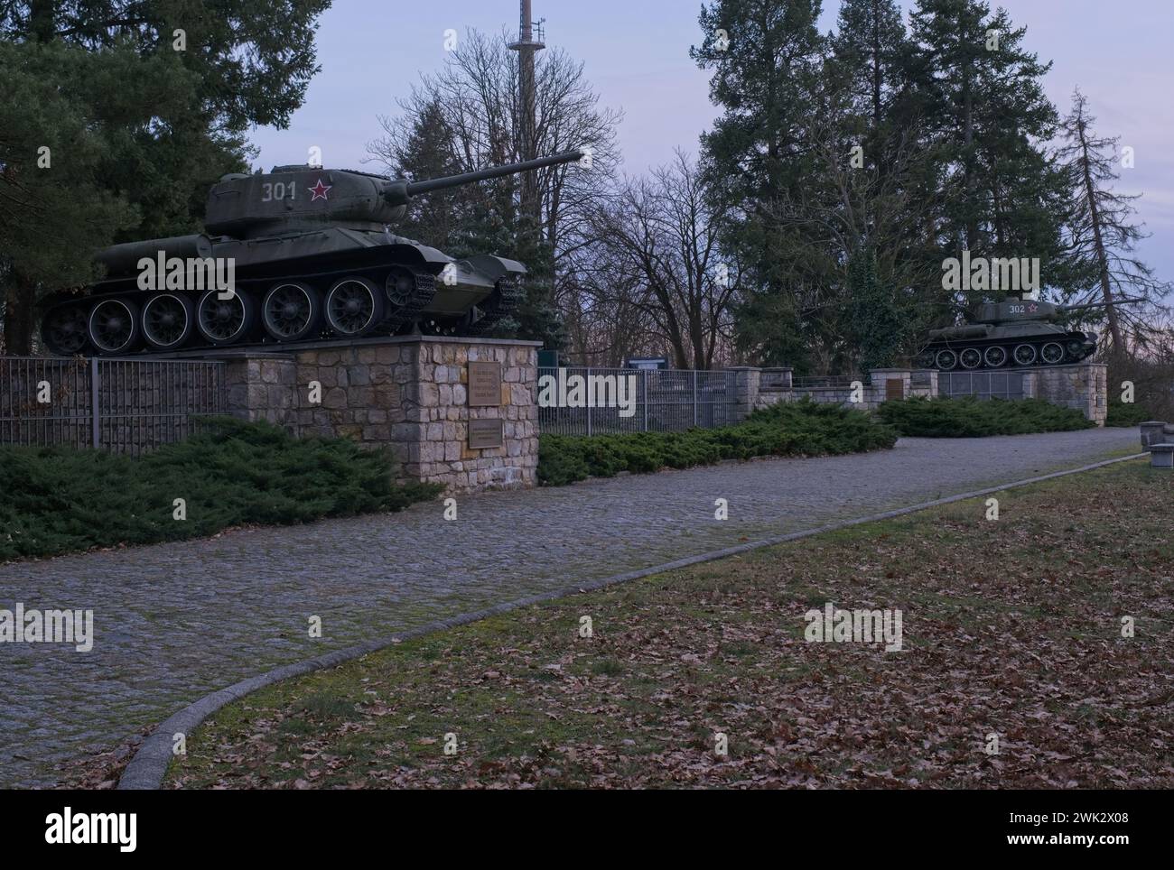 Baruth, Germany - Jan 29, 2024: This Red Army war cemetery contains the ...