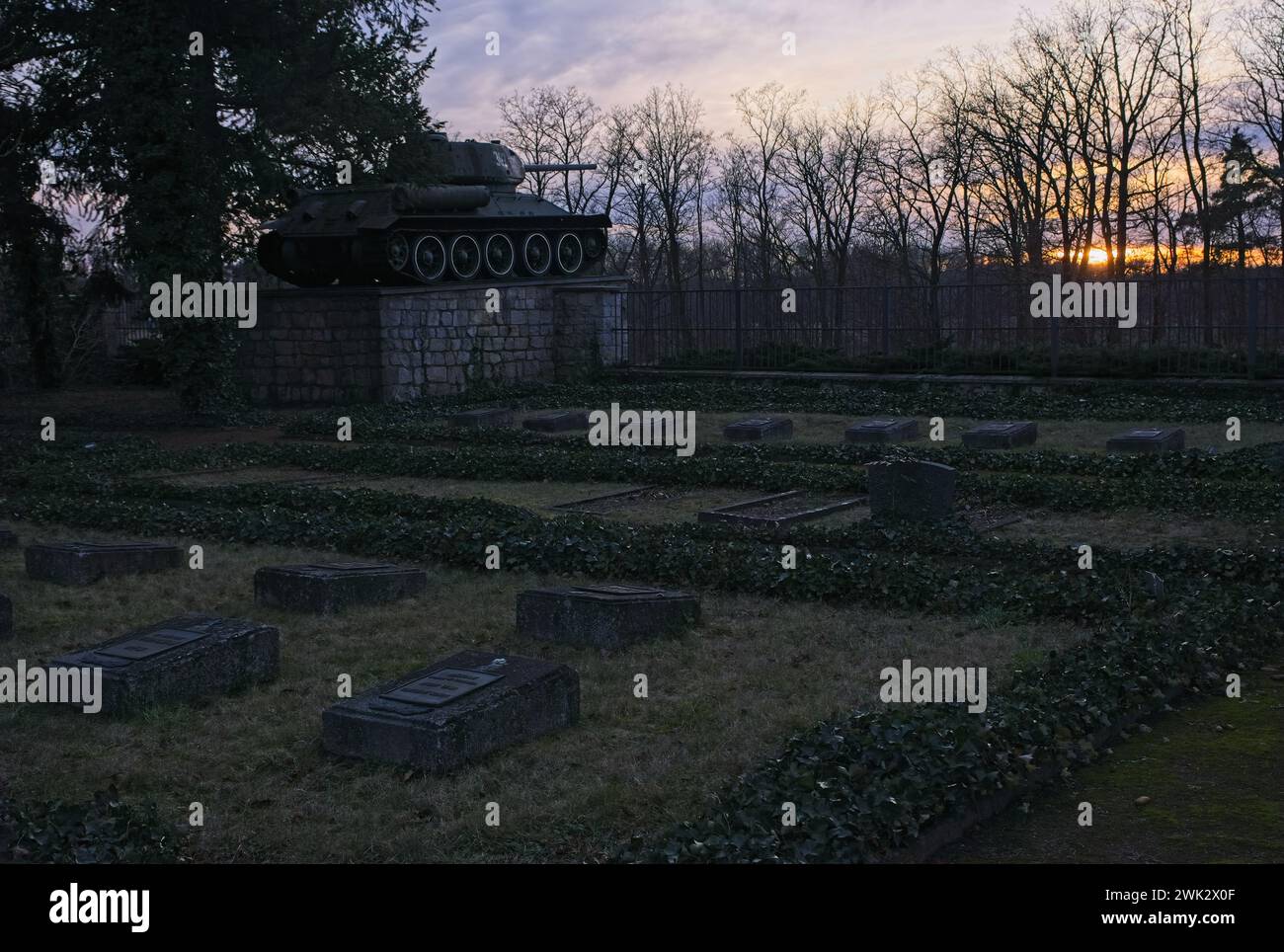 Baruth, Germany - Jan 29, 2024: This Red Army war cemetery contains the ...