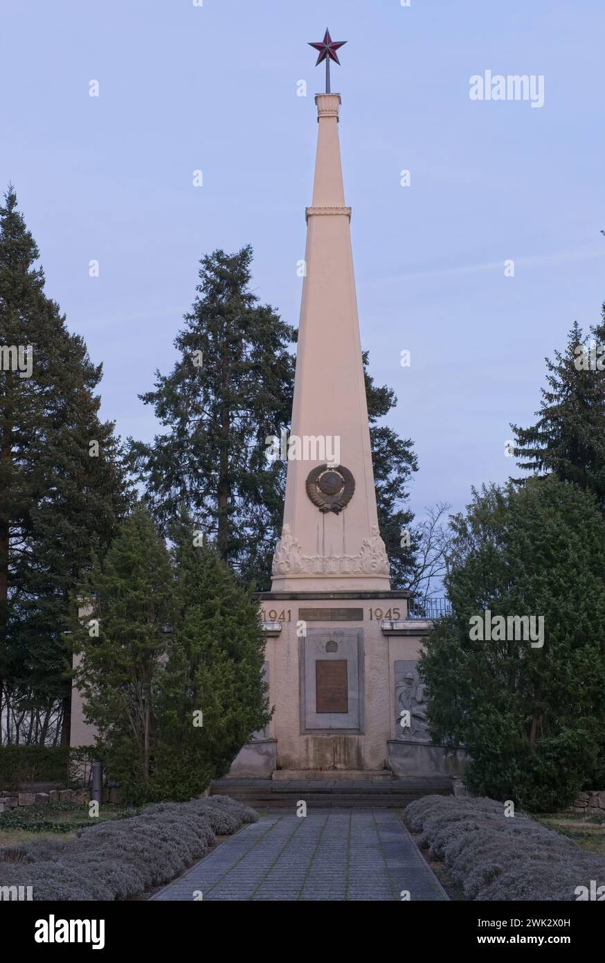 Baruth, Germany - Jan 29, 2024: This Red Army war cemetery contains the ...