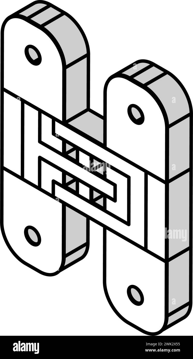 hidden hinges isometric icon vector illustration Stock Vector Image ...
