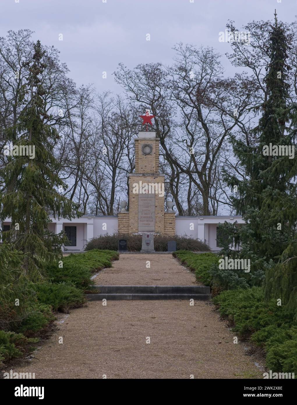 Lebus, Germany - Feb 3, 2024: This Red Army war cemetery contains the ...