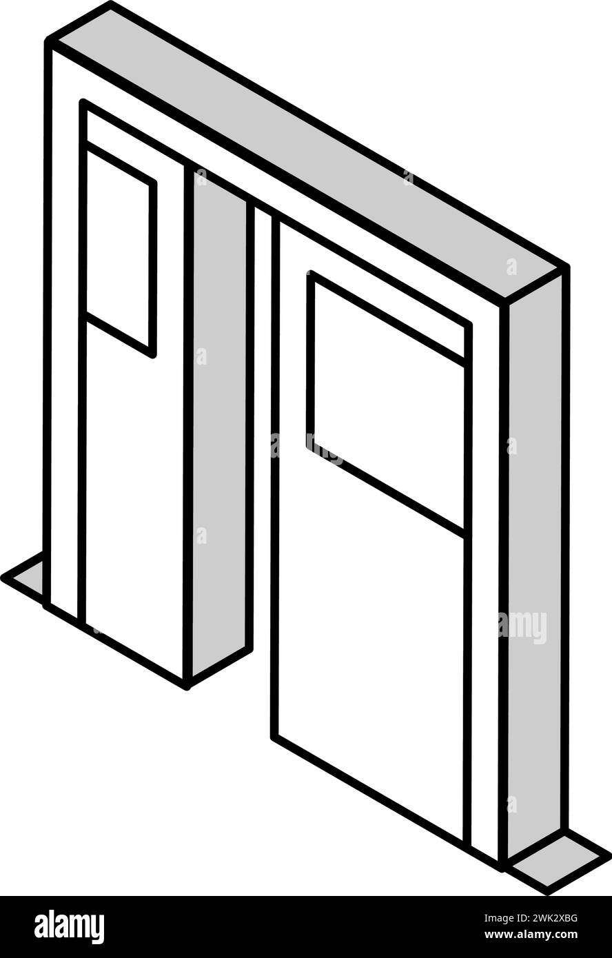 sliding double door isometric icon vector illustration Stock Vector ...