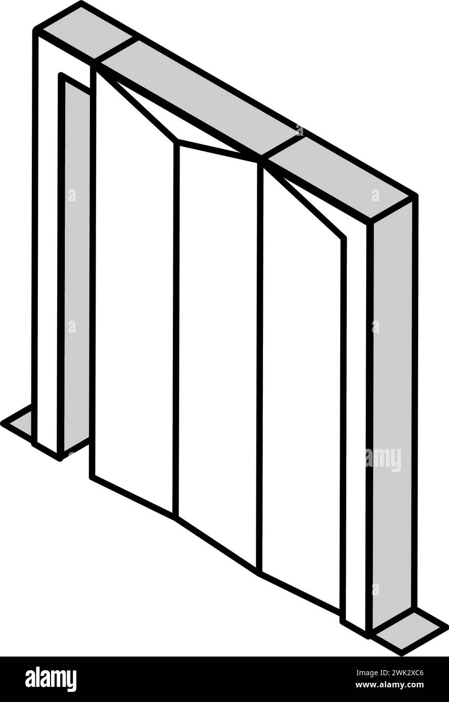 folding door isometric icon vector illustration Stock Vector Image ...
