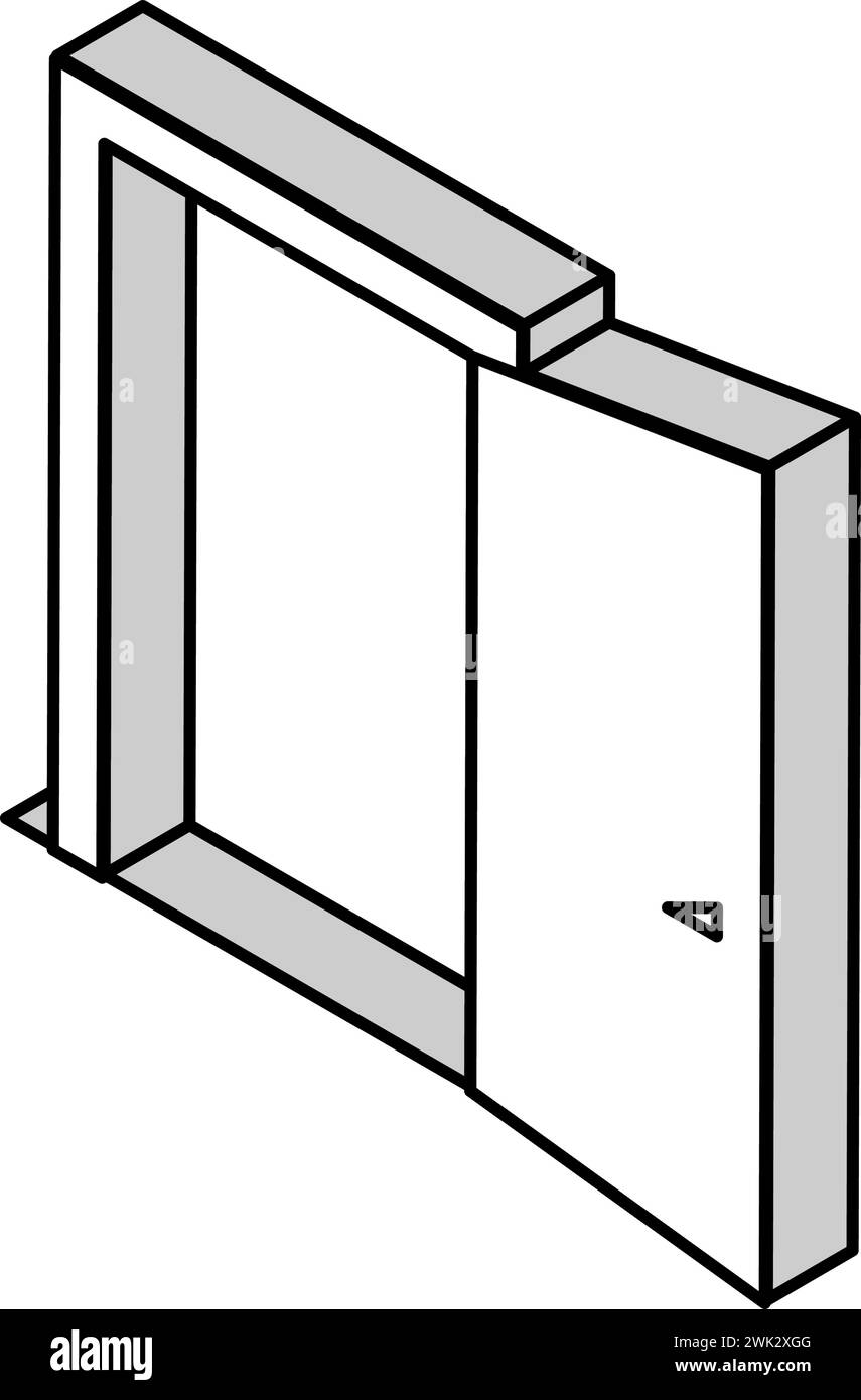Opened sliding door Black and White Stock Photos & Images - Alamy
