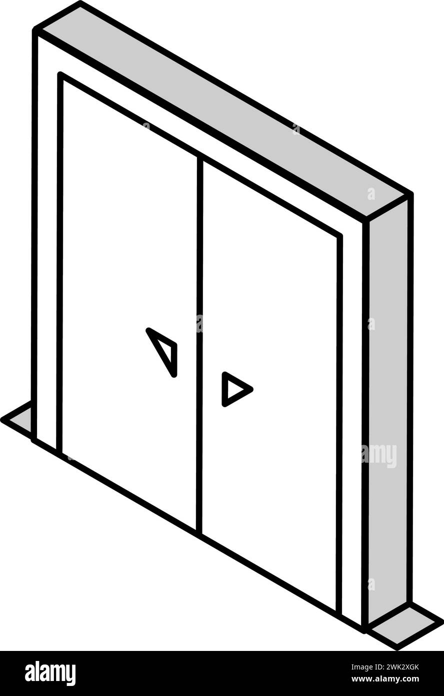 double wooden door isometric icon vector illustration Stock Vector ...