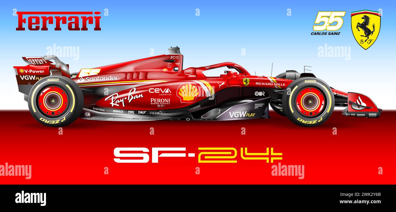 Maranello, Modena, Italy, february 2024, Ferrari SF-24 formula 1 ...