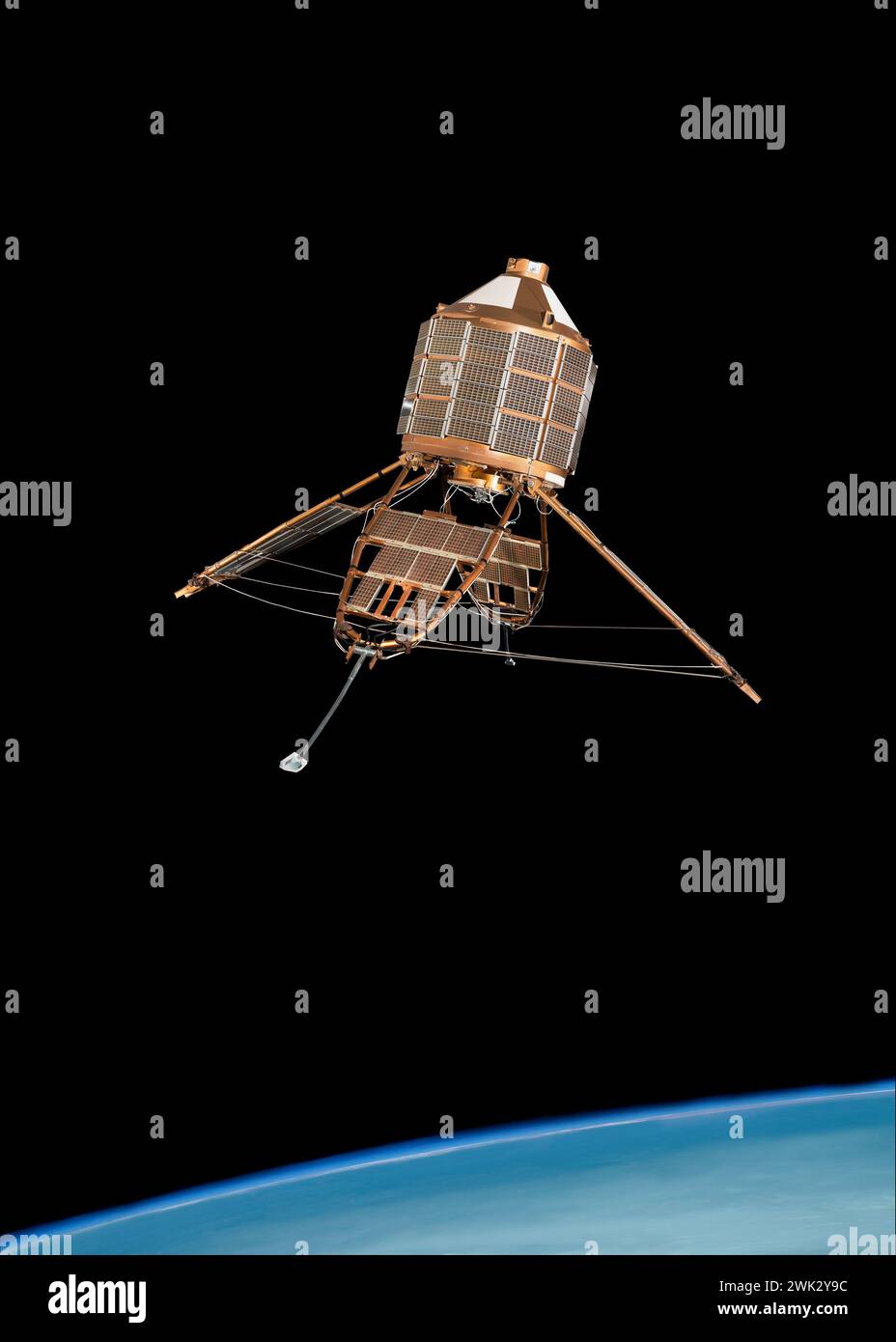 Model Of Ariel Scientific And Research Space Satellite Above Earth Horizon Experiments On Electro
