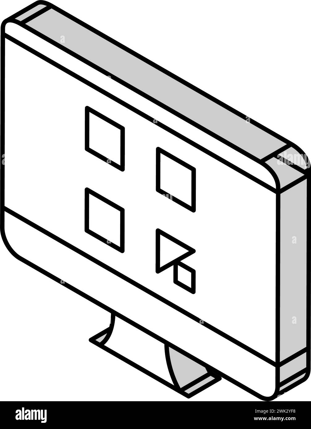 qr code on computer screen isometric icon vector illustration Stock ...