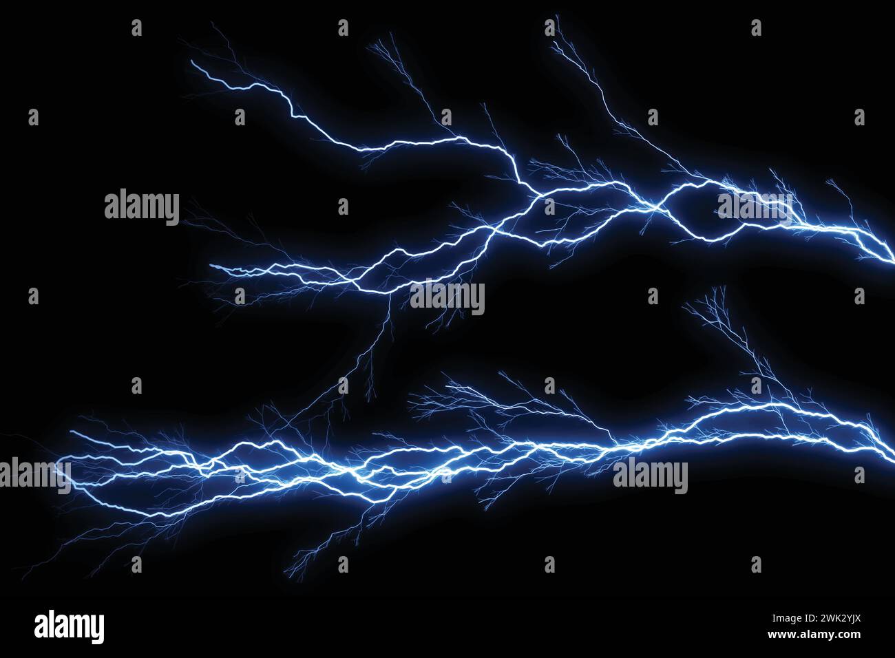 Blue lightning thunder bolts Free Vector, Realistic lighting set ...