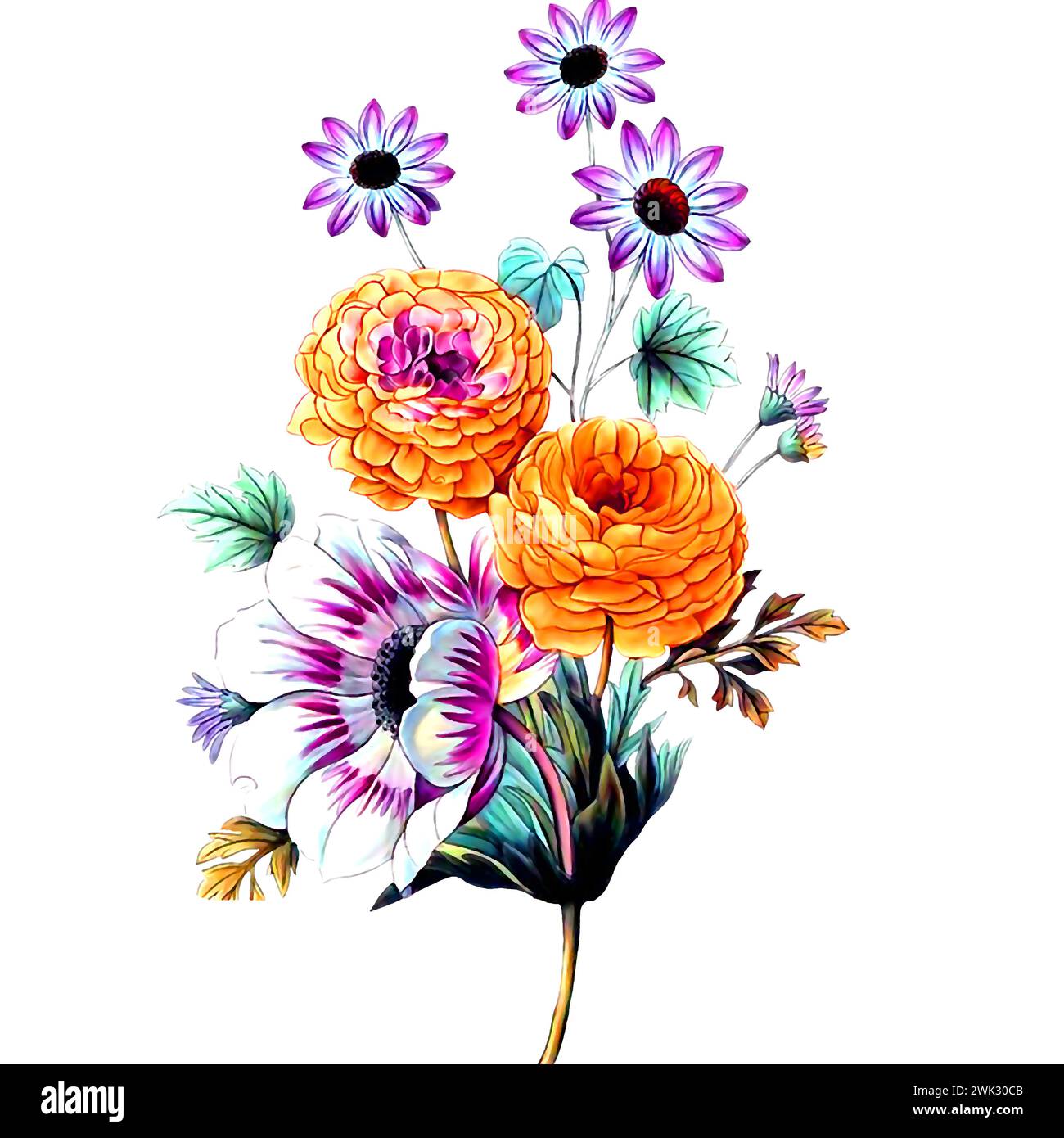 Beautiful color flower Stock Vector Images - Alamy
