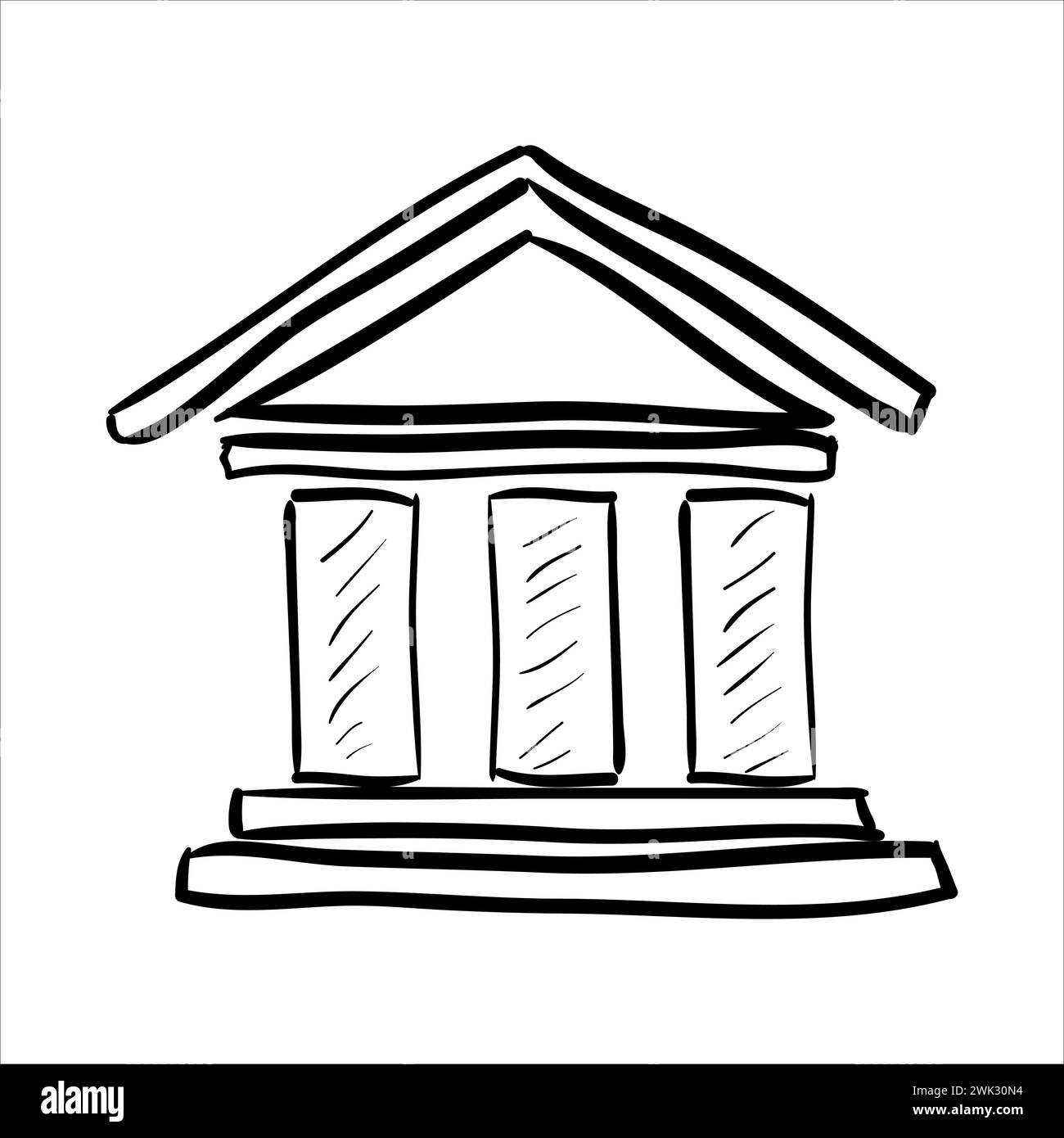 art illustration sketch abstract hand draw vector symbol icon of bank ...