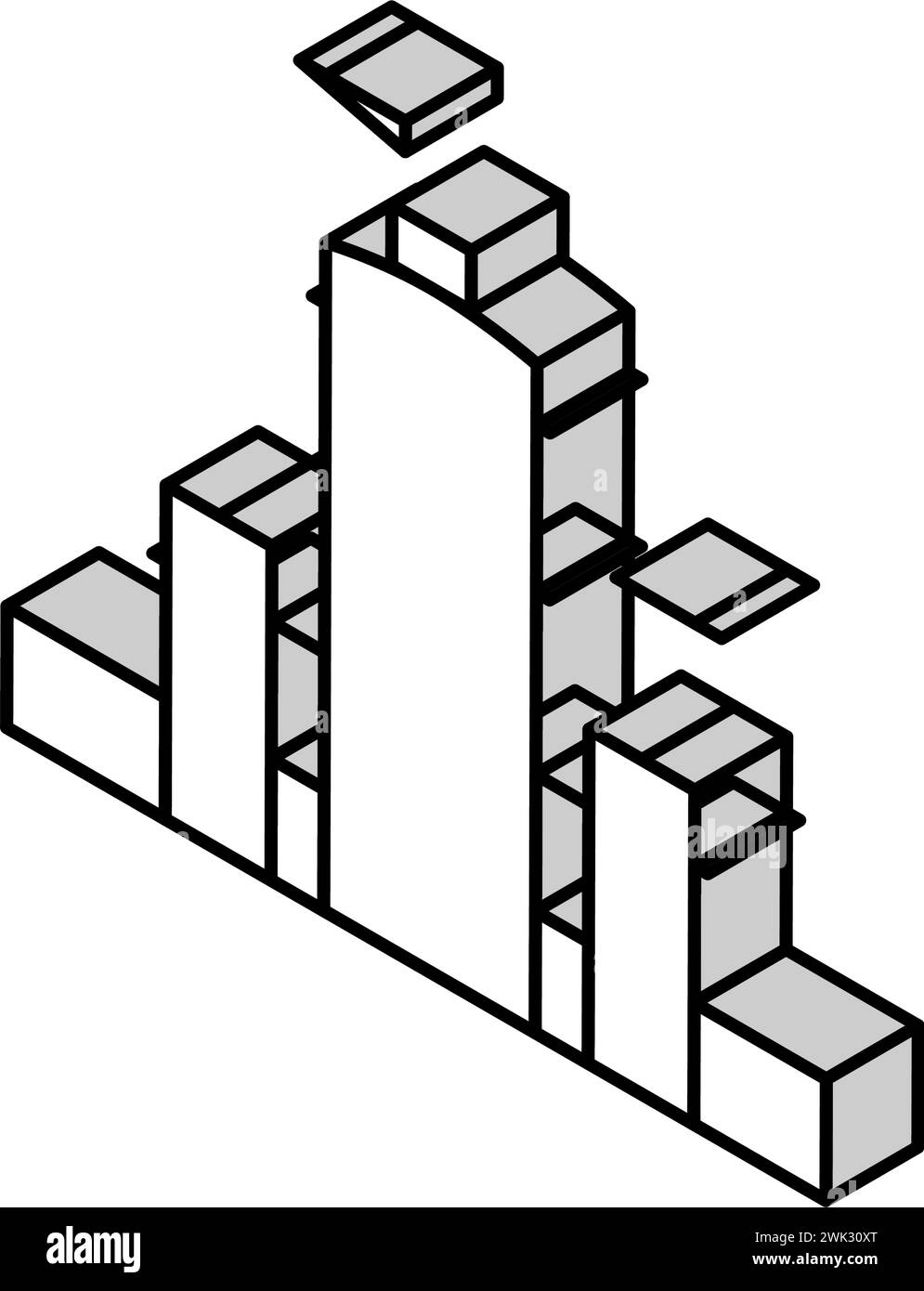 building skyscraper skeleton isometric icon vector illustration Stock ...