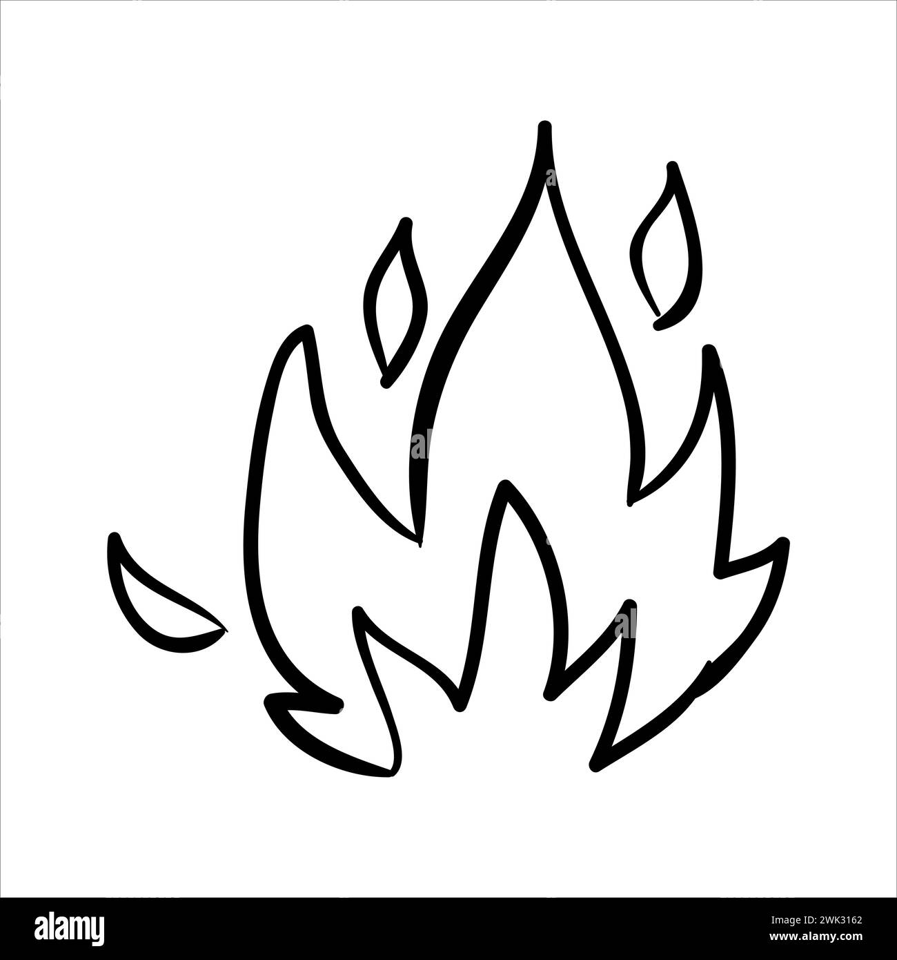 art illustration sketch abstract hand draw vector symbol icon of fire ...