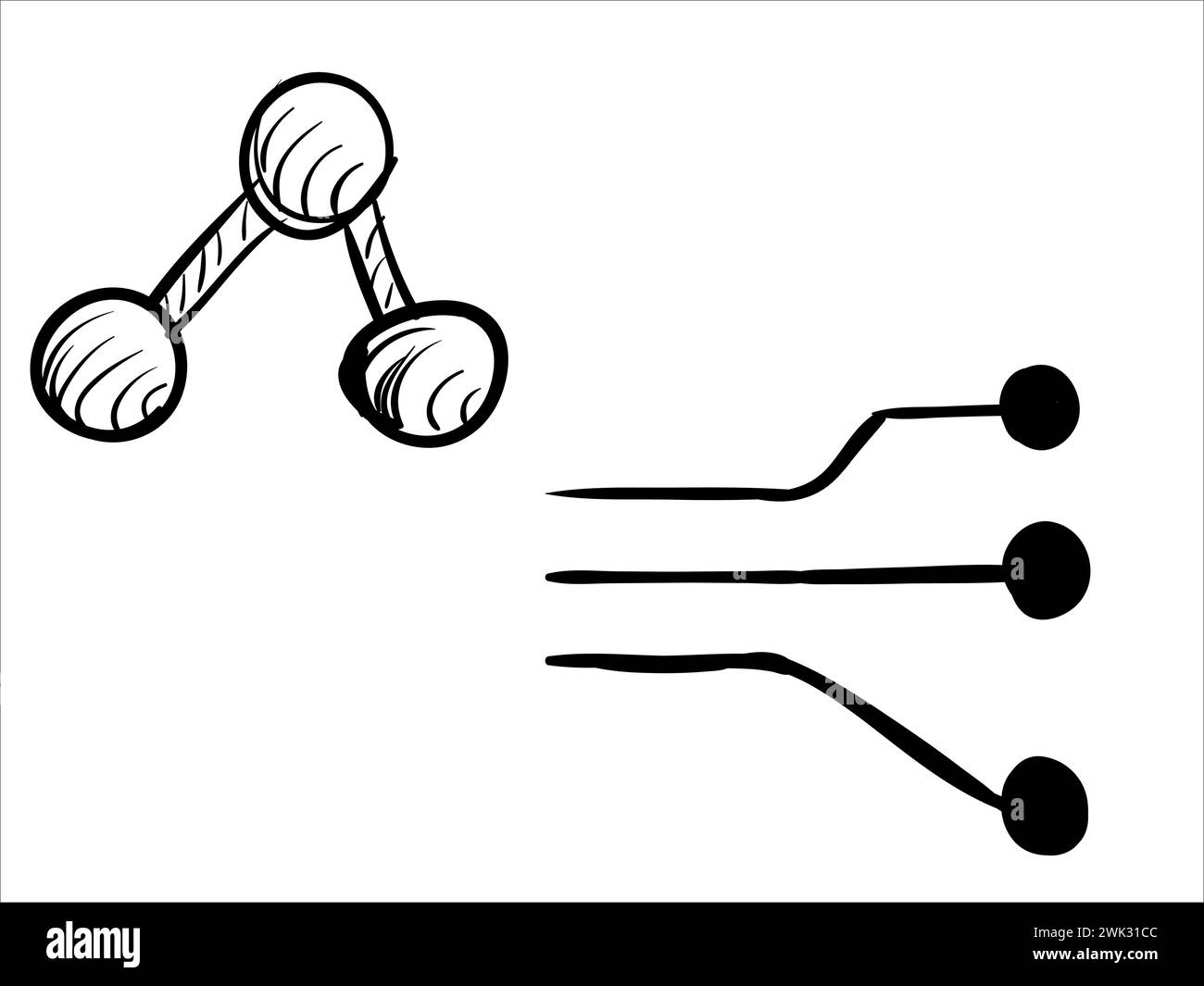 art illustration abstract hand draw vector symbol icon of molecule usb ...