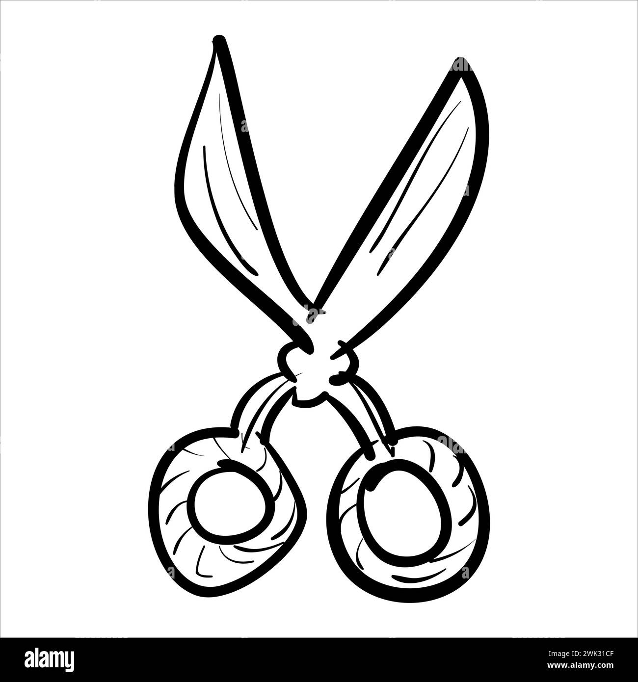 art illustration abstract hand draw vector symbol icon of scissor Stock ...