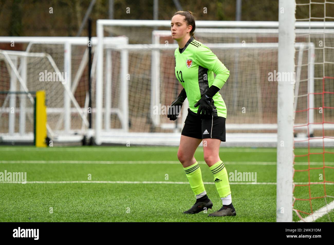 Pontypridd, Wales. 26 March 2023. Goalkeeper Soffia Kelly of FAW Girls ...