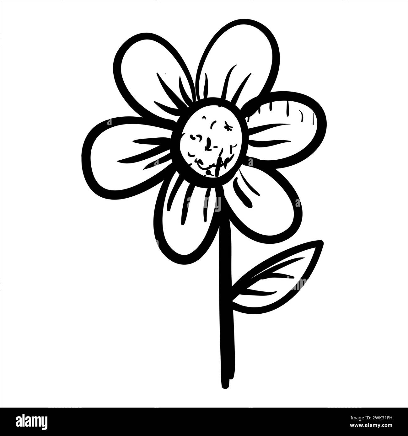 art illustration abstract hand draw vector symbol icon of flower Stock ...