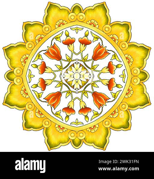 textile digital circle motif design in beautiful color and beautiful ...