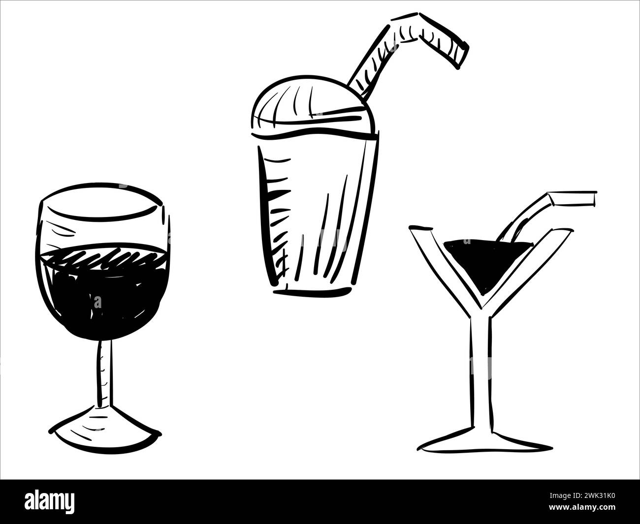 art illustration hand draw vector symbol icon of glass of drink Stock ...